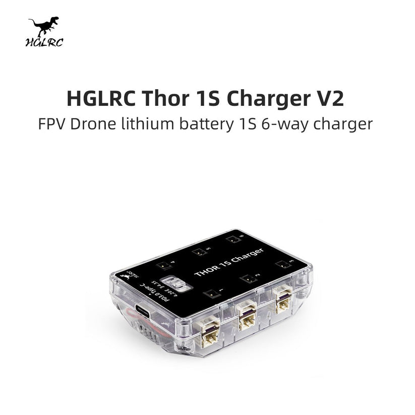 HGLRC Thor 1S V2 6-Port Battery Charger USB-C | BuzzFPV – Buzz Fpv