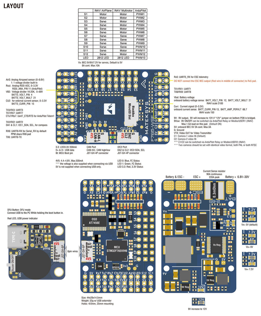 Matek F765-WSE Wing Flight Controller – Buzz Fpv
